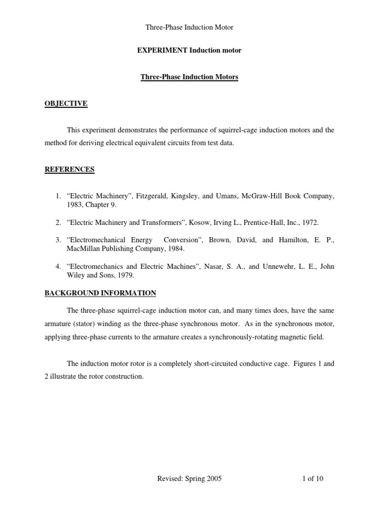 EXPERIMENT Induction Motor | PDF | Electromagnetic Induction ...