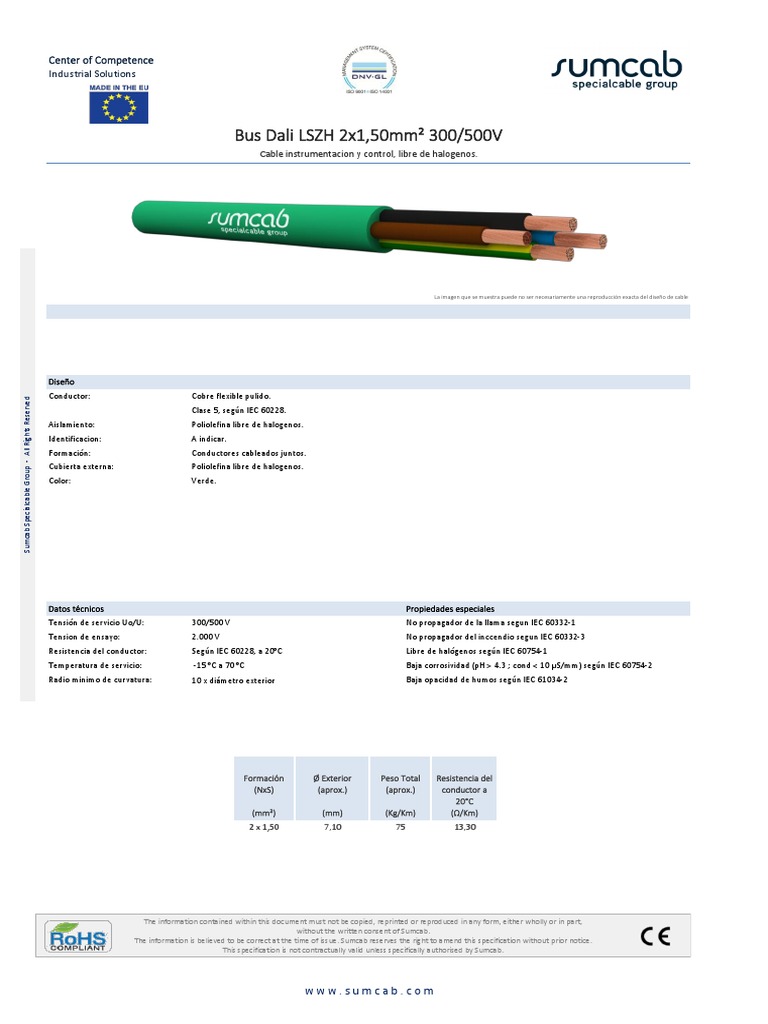 Cable DALI 2x1.5mm² LSZH 300/500V | PDF | Naturaleza