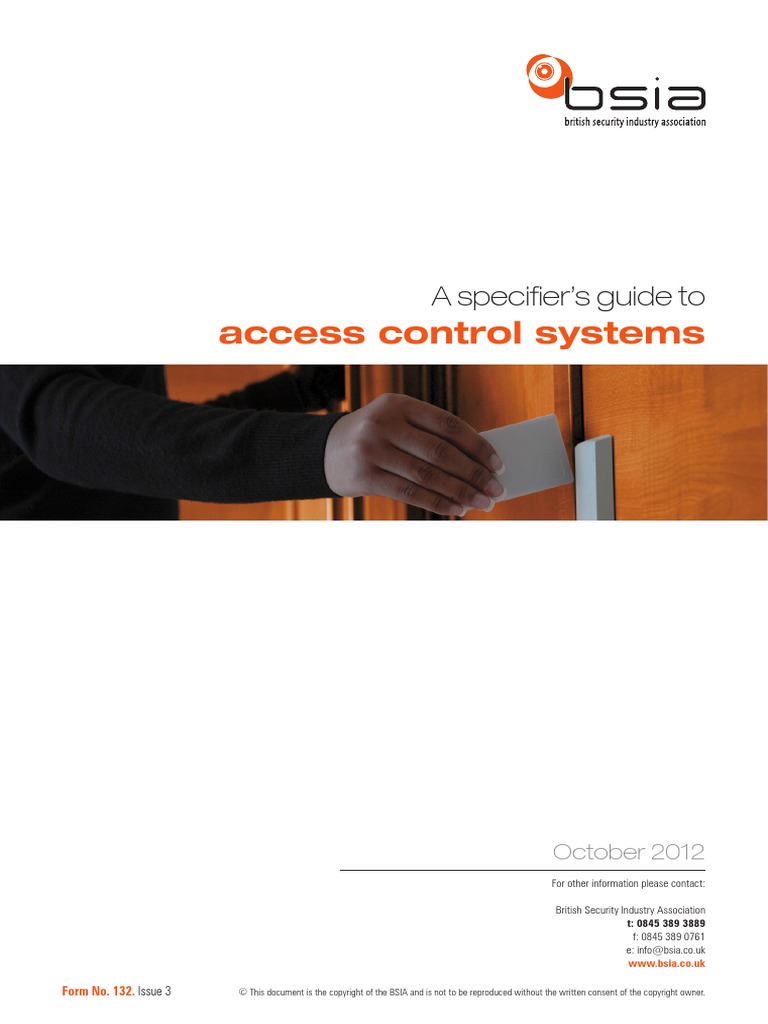 BSIA Access Control Guide PDF | PDF | Access Control | Authentication