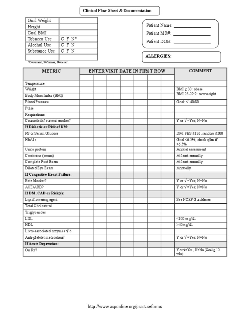 A Comprehensive Clinical Flow Sheet for Tracking Patient Metrics ...