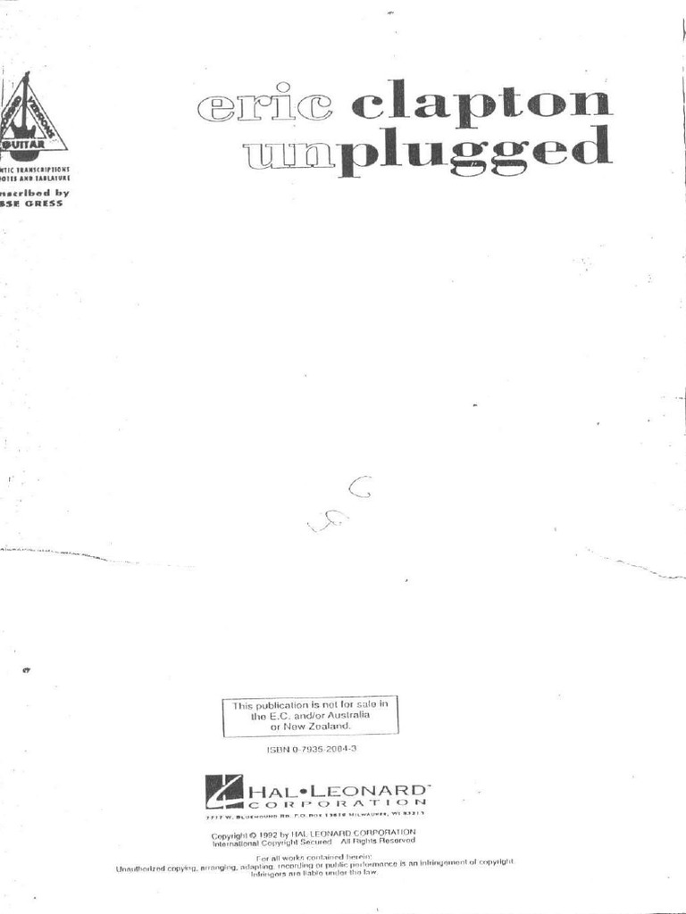 SongBook - Eric Clapton Unplugged | PDF