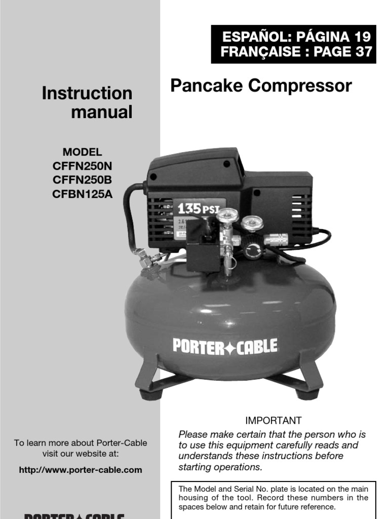 Porter Cable Instruction Manual | PDF | Valve | Ac Power Plugs And Sockets