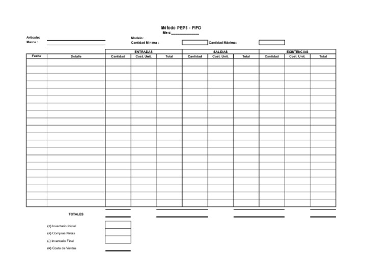 Formato de Kardex | PDF