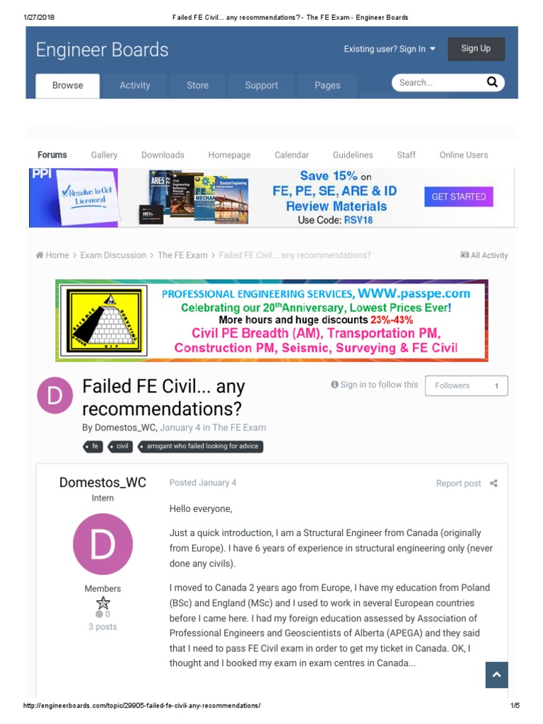 Failed FE Civil.. | PDF | Engineering | Test (Assessment)