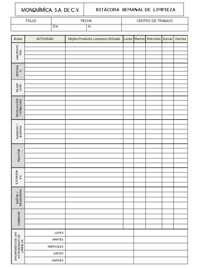 Bitácora de Limpieza | PDF | Naturaleza | Science