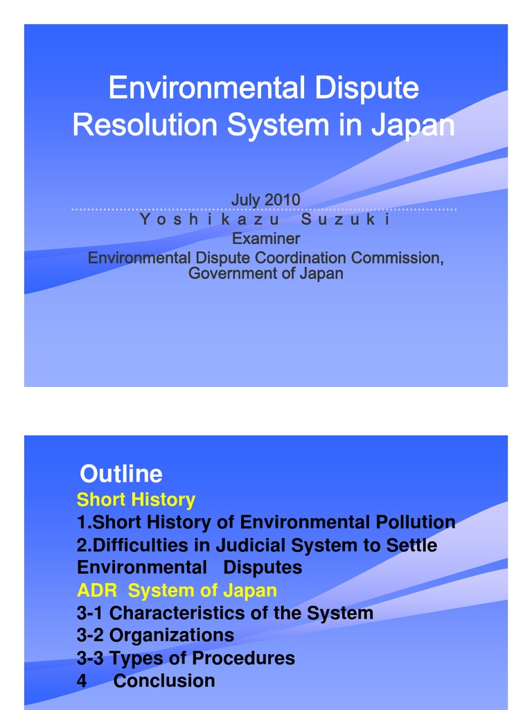 Yoshikazu Suzuki - Environmental Dispute Resolution System in Japan ...