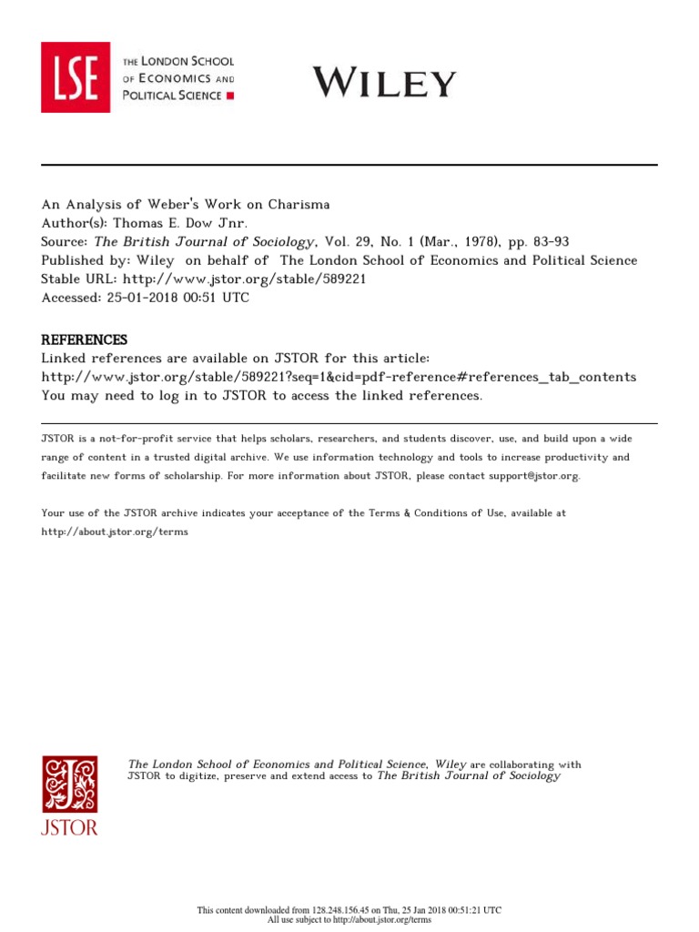 Weber's Theory of Charismatic Authority | PDF | Charisma | Max Weber