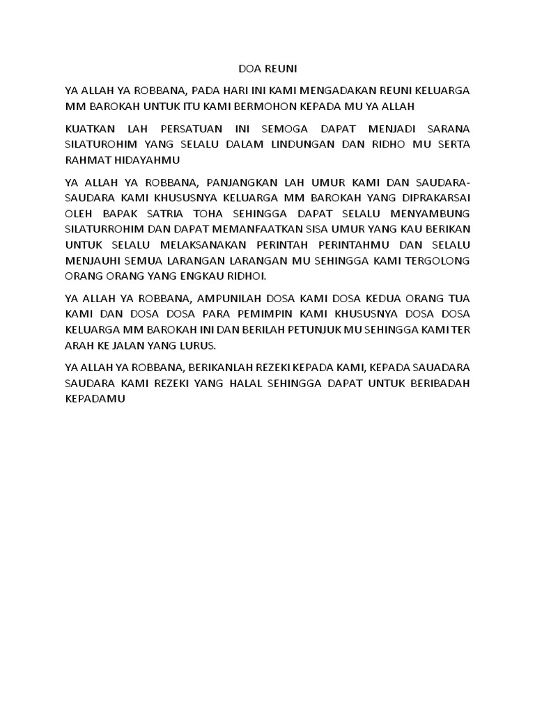 Doa Reuni | PDF