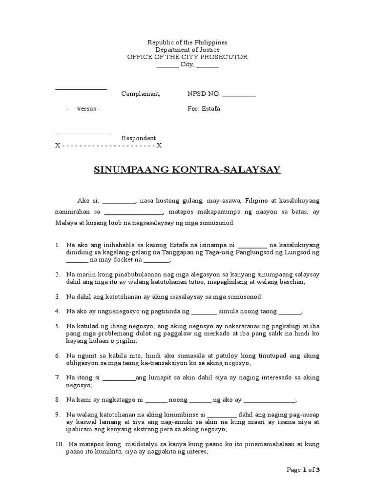 Counter Affidavit | PDF