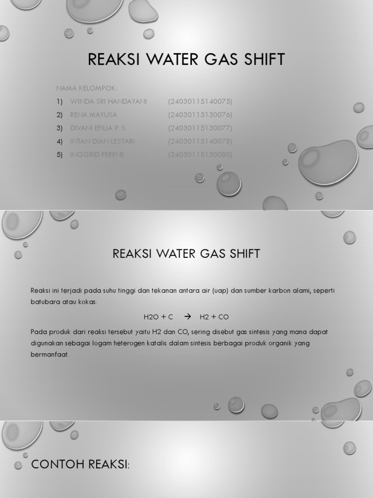 Reaksi Water Gas Shift dan Aplikasinya | PDF
