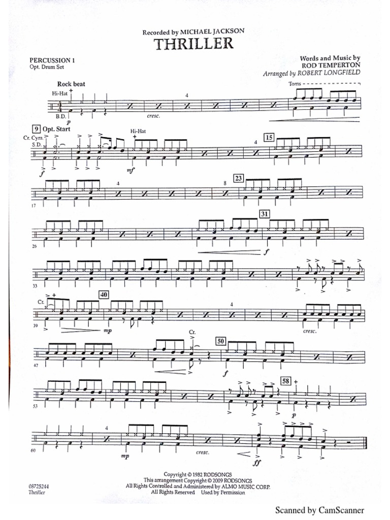 Thriller Drum Set | PDF