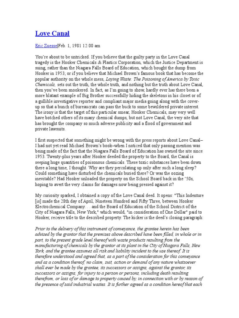 Love Canal | PDF | Nature | Waste