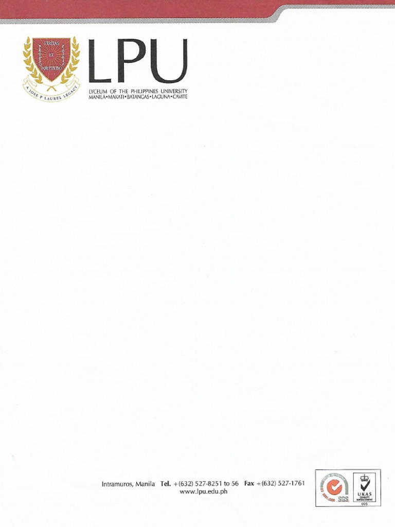 Lpu Letter Head PDF