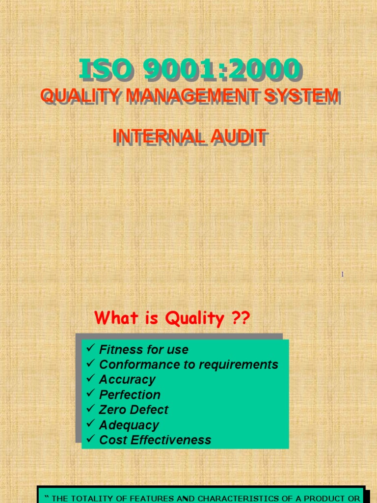 Quality Management System Internal Audit | PDF | Quality Management ...