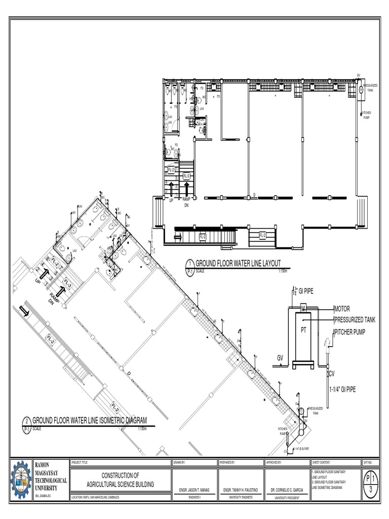 Ground Floor Water Line Layout: Construction of Agricultural Science ...