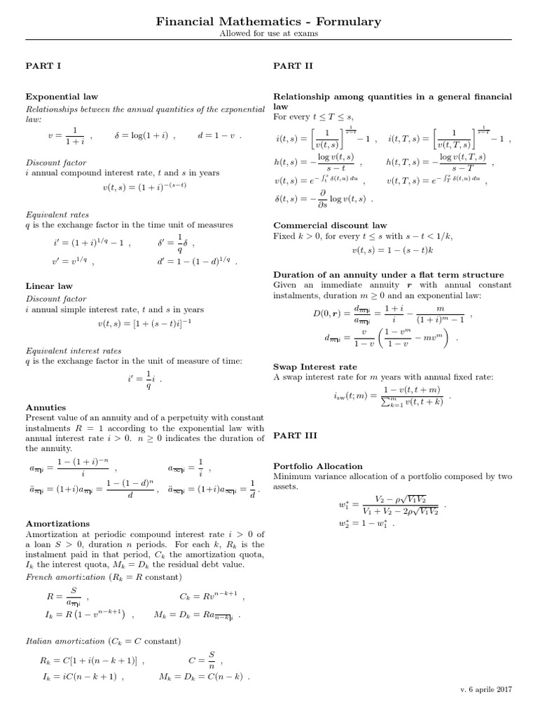 Formulary Eng | PDF | Personal Finance | Debt