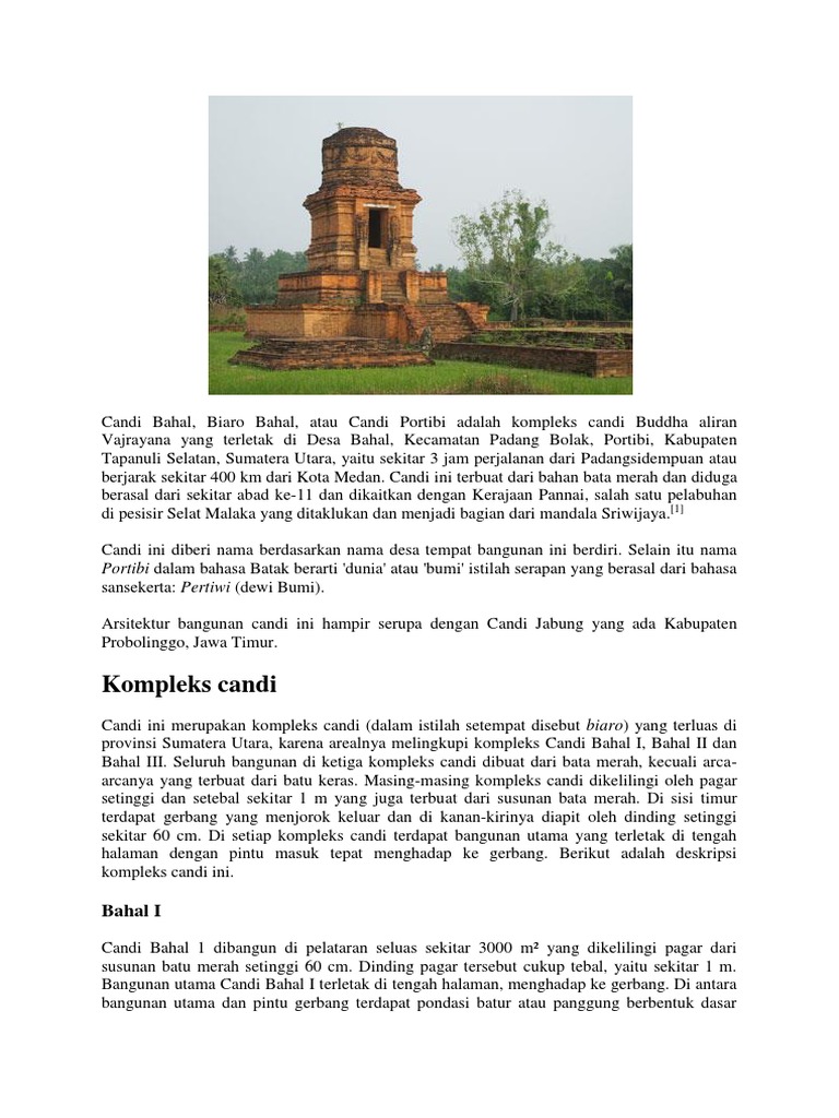 Candi Bahal: Kompleks Candi Buddha Vajrayana di Sumatera Utara | PDF ...