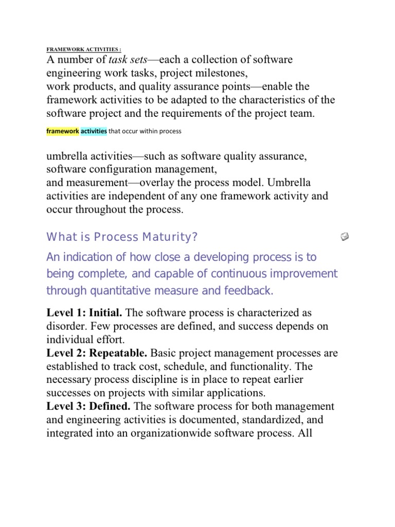 Framework Activities | PDF