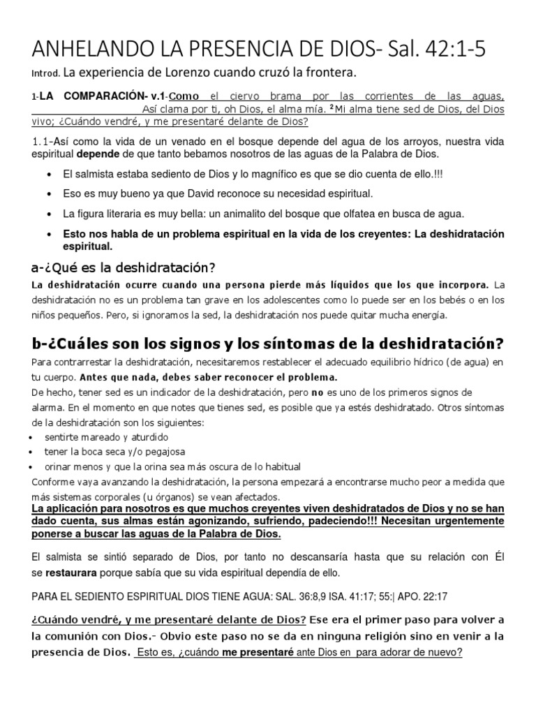 Anhelando La Presencia de Dios | PDF | Deshidración | Religión y creencia