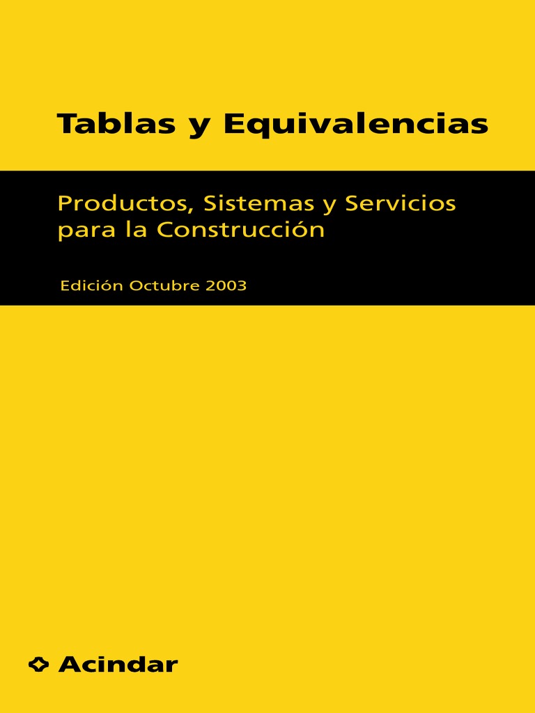 Tablas y Equivalencias - Acindar PDF | Download Free PDF | Hormigón ...