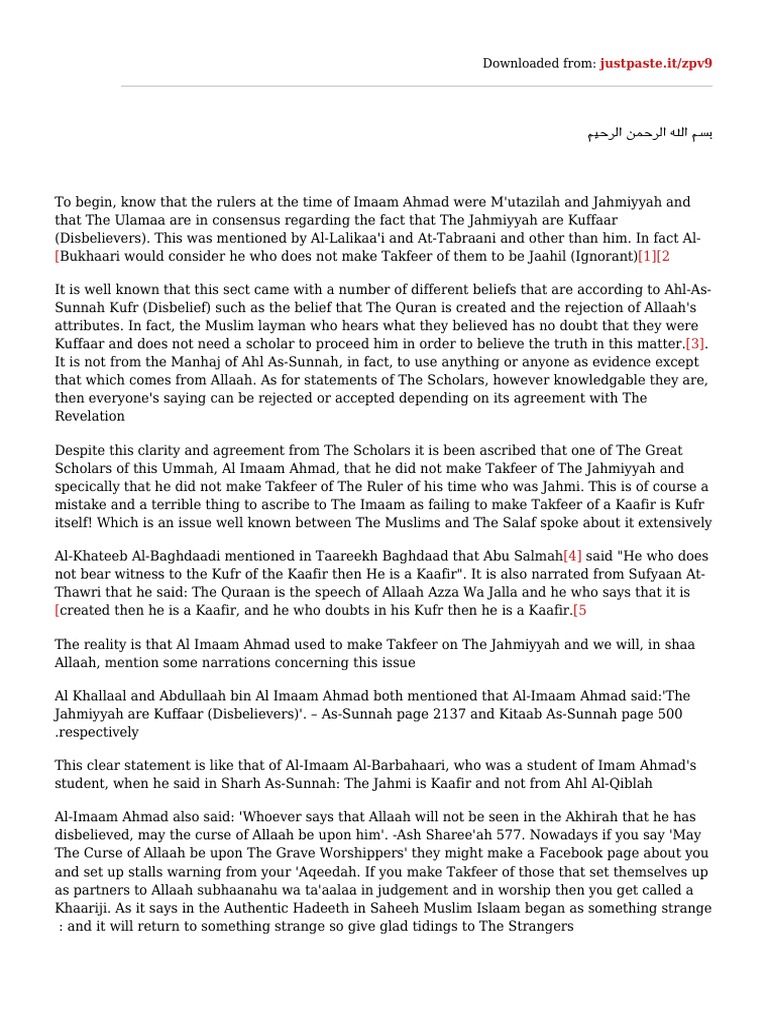 Takfir of Ruler Mamon | PDF | Kafir | Islamic Branches