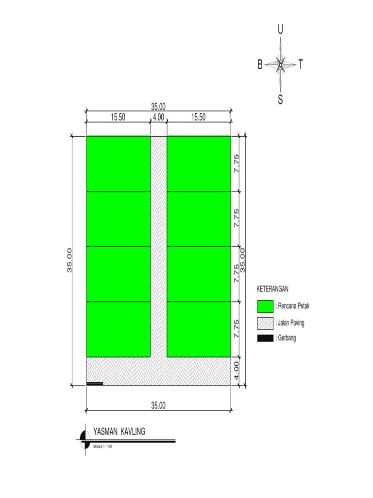 Keterangan: Rencana Petak: Jalan Paving: Gerbang: SKALA 1: 100 | PDF