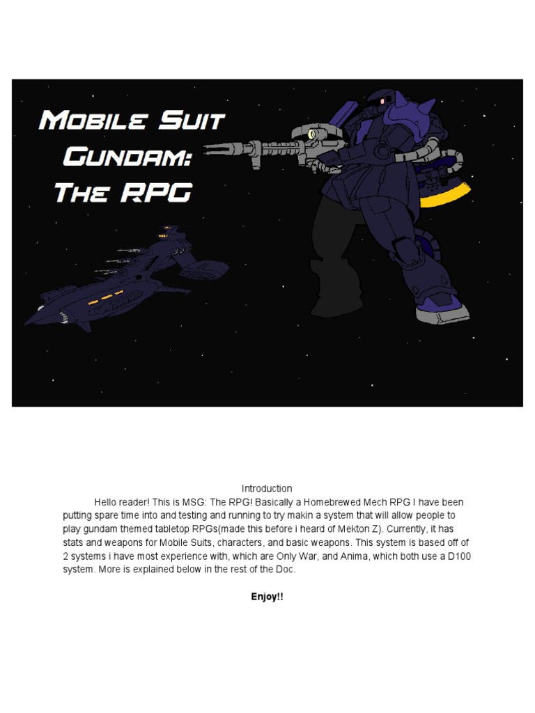Gundam RPG | PDF | Armour | Missile