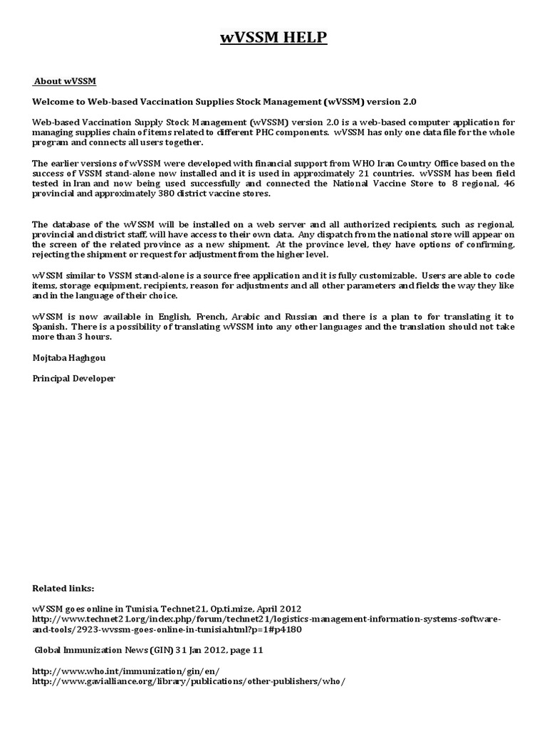 3a) WVSSM Manual (Help) | PDF | Web Application | Warehouse