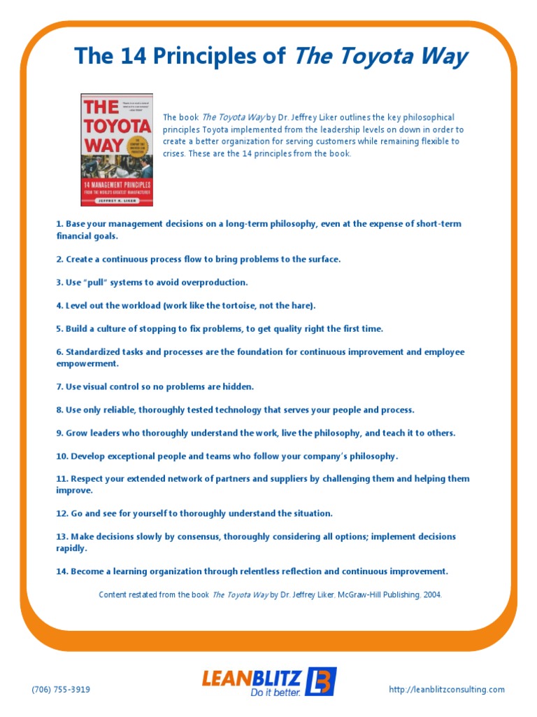 14 Principles of The Toyota Way | PDF | Self-Improvement