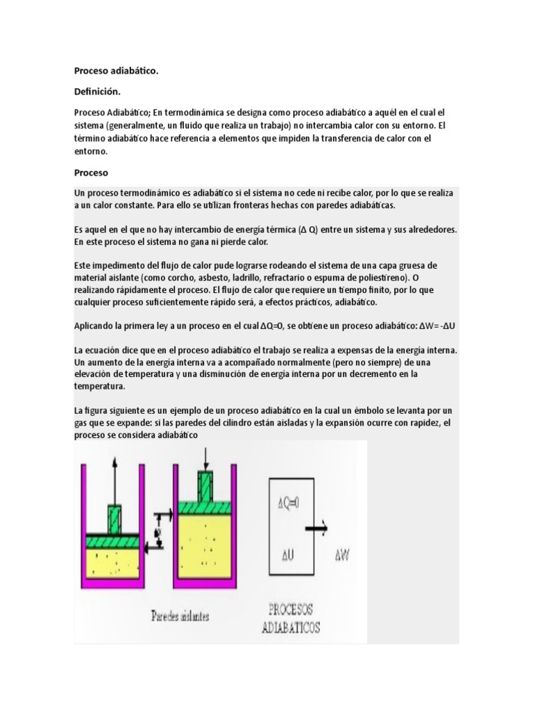 Proceso Adiabático | Calor | Termodinámica