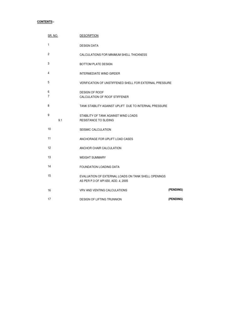 API 650 Tank Design Calculations | PDF | Bending | Beam (Structure)