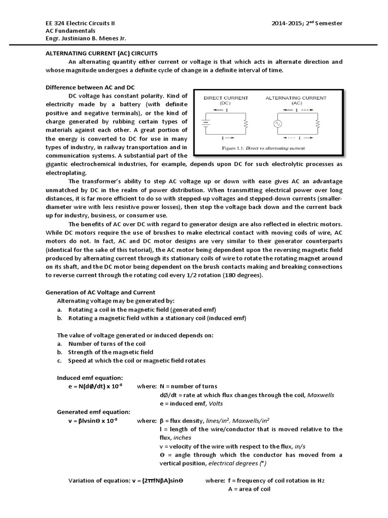 AC Fundamentals | PDF | Amplitude | Alternating Current