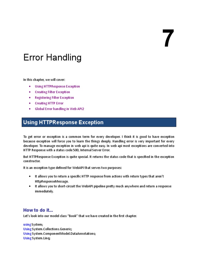 Handle Errors in Web API | PDF | Hypertext Transfer Protocol | Application Programming Interface