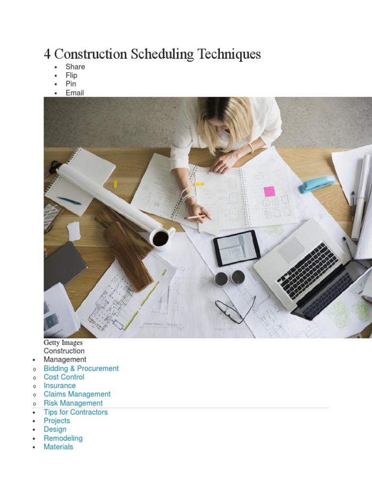 4 Construction Scheduling Techniques | PDF | Scheduling (Production ...