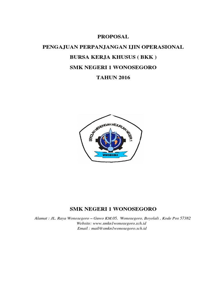 PROPOSAL Perpanjangan Ijin BKK | PDF