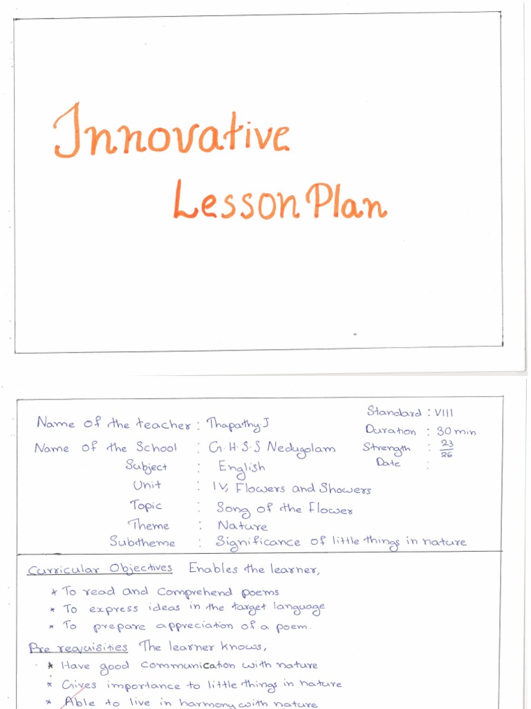 Innovative Lesson Plan | PDF