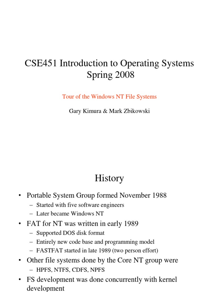 Windows File Systems | PDF | File System | Operating System Technology