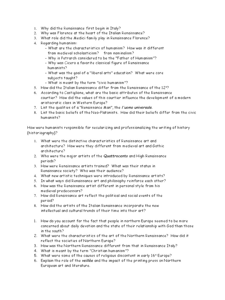 Worksheet Renaissance | PDF | Renaissance | Humanism