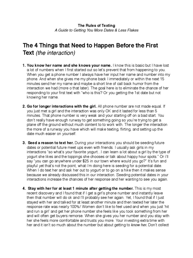 The Rules of Texting | PDF | Text Messaging