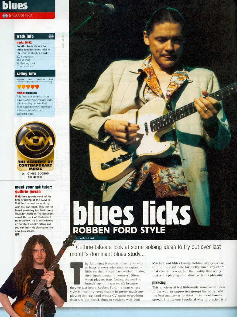 Guitar - Guitar Techniques - Robben Ford Style Blues Licks PDF | PDF | Guitars | Guitar Family ...