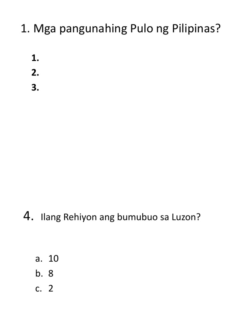 Mga Pangunahing Pulo NG Pilipinas | PDF