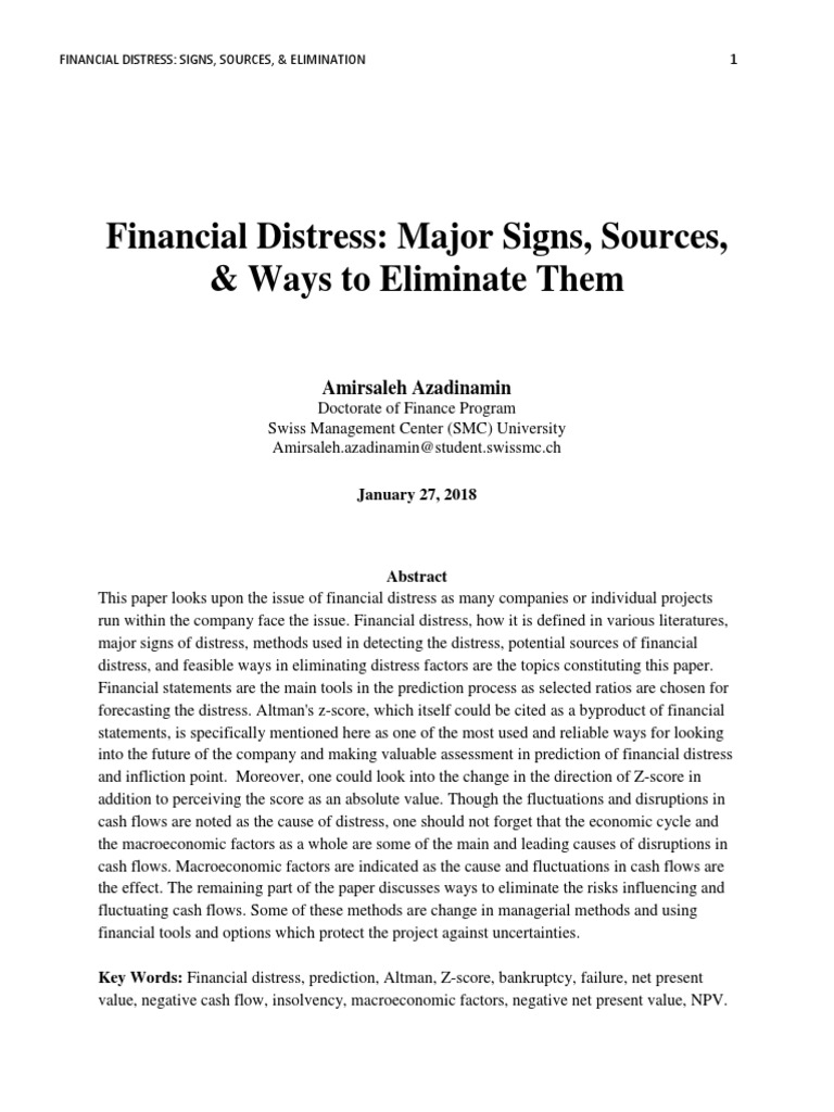 Financial Distress.docx | Net Present Value | Swap (Finance)