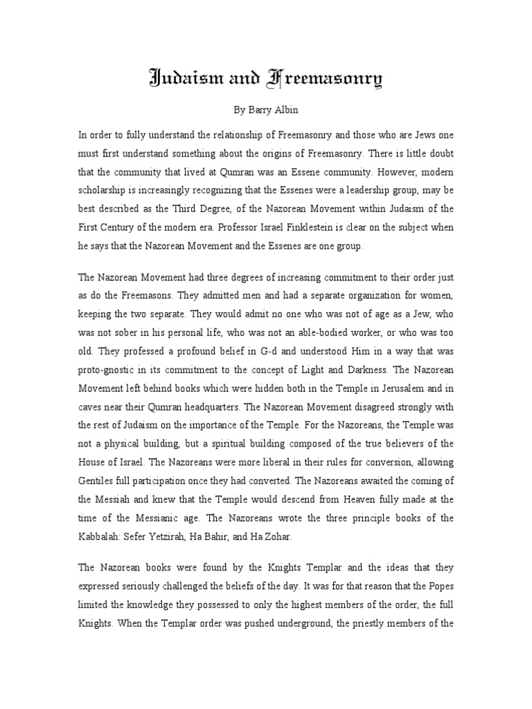 Jews and Freemasonry: A Historical Overview | PDF | Freemasonry ...