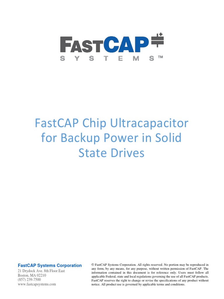 FastCAP Chipultracapacit SSDs | Download Free PDF | Solid State Drive ...