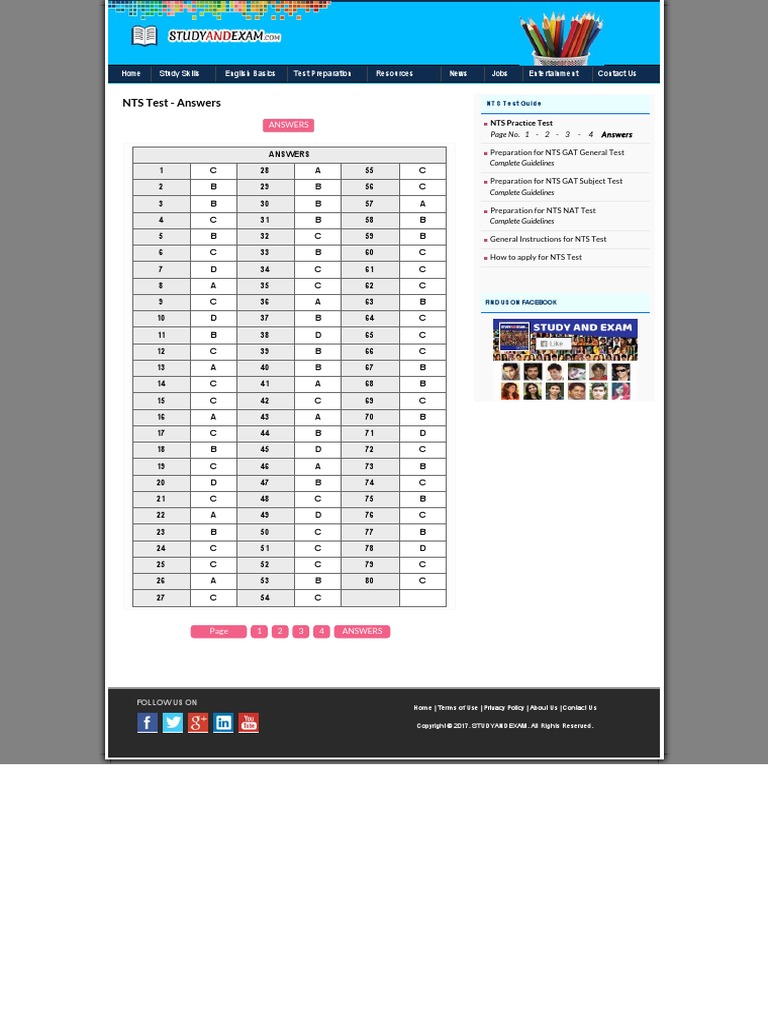 Nts Test Answers | PDF | Communication | Computing And Information ...