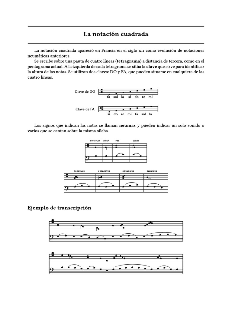 Notacion Cuadrada | PDF | Clave | Notación musical