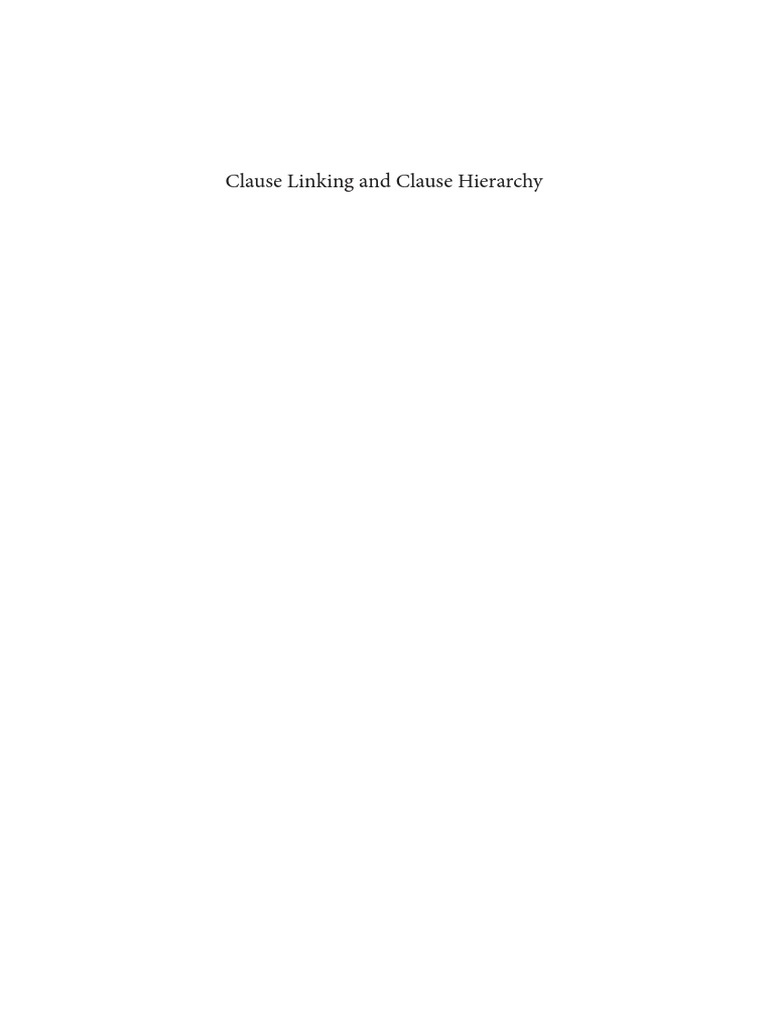 (Studies in Language Companion Series) Isabelle Bril-Clause Linking and Clause Hierarchy ...