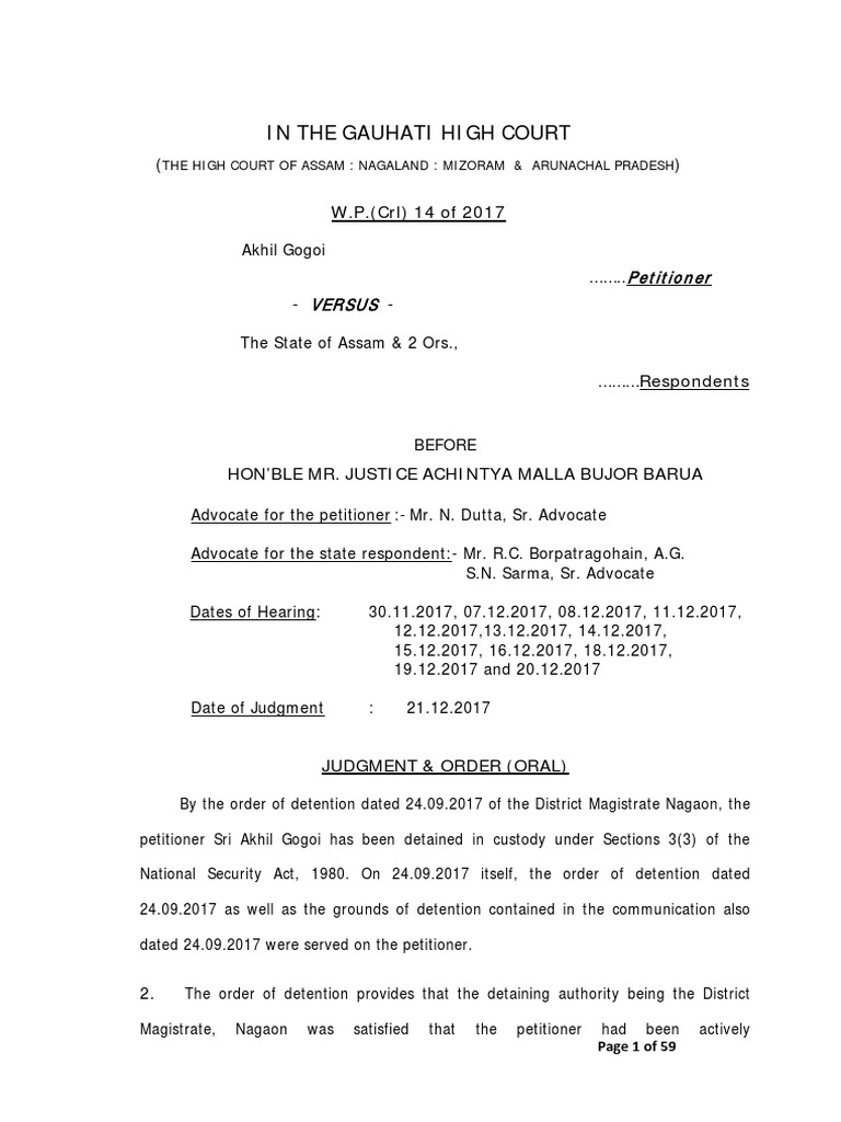 Judgement of NIA Case Against Akhil Gogoi | PDF | Supreme Court Of ...