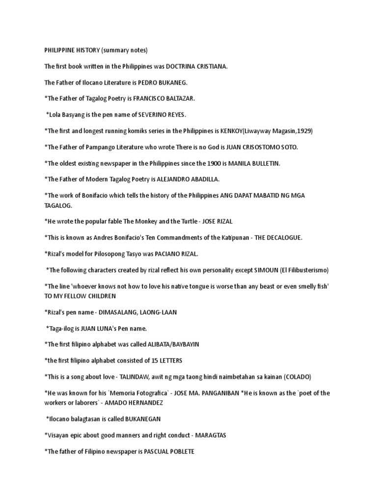 Philippine History | Tagalog Language | Philippines