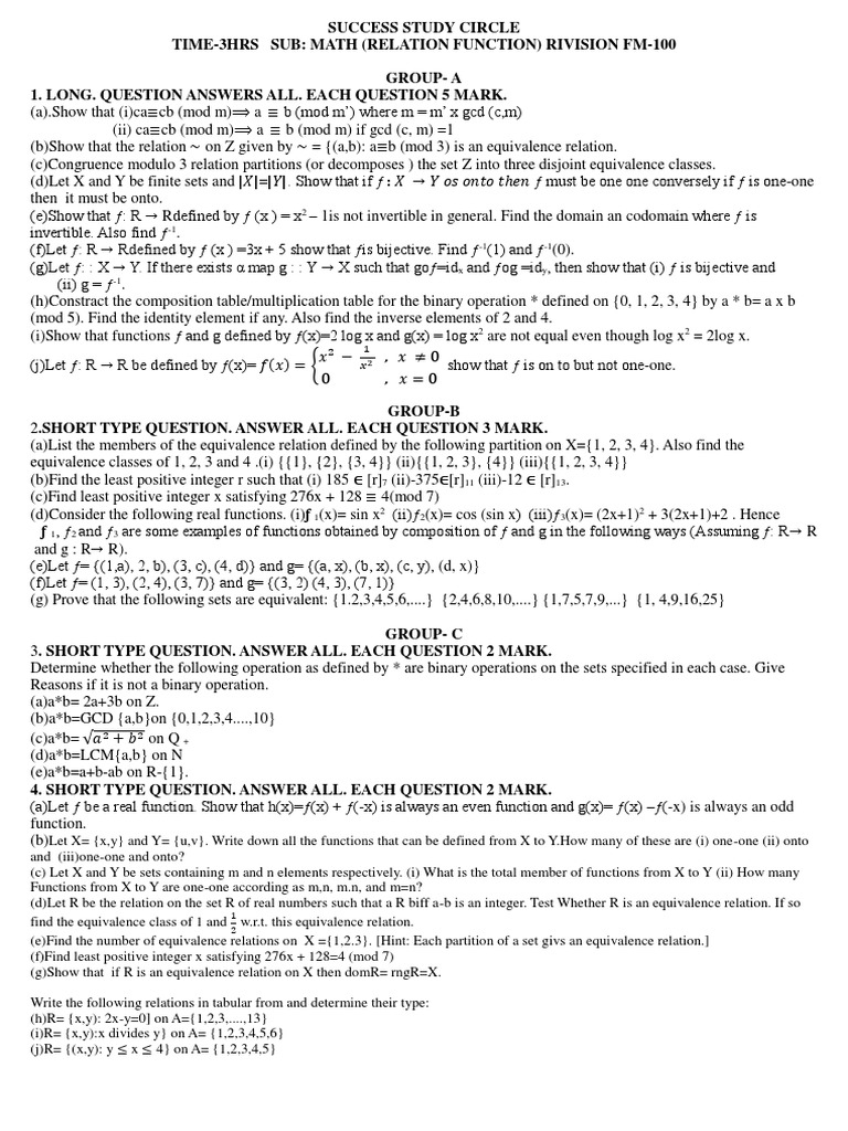 Relation Function | PDF | Function (Mathematics) | Discrete Mathematics